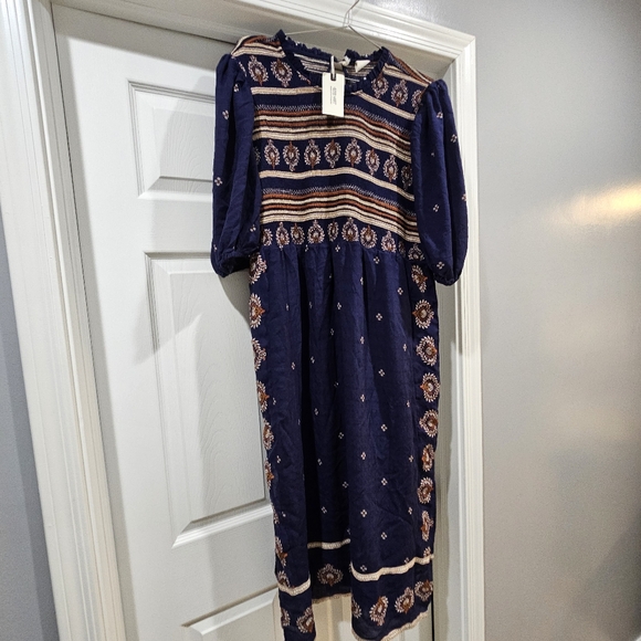 Good Hart | Dresses | Matilda Janegood Hart Bohemian Navy Blue Dress ...